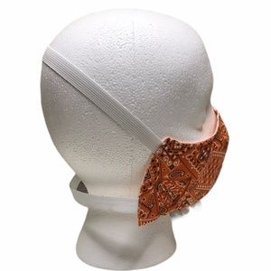 Handmade | Accessories | Orange Bandana Print Face Mask Cover Ppe ...